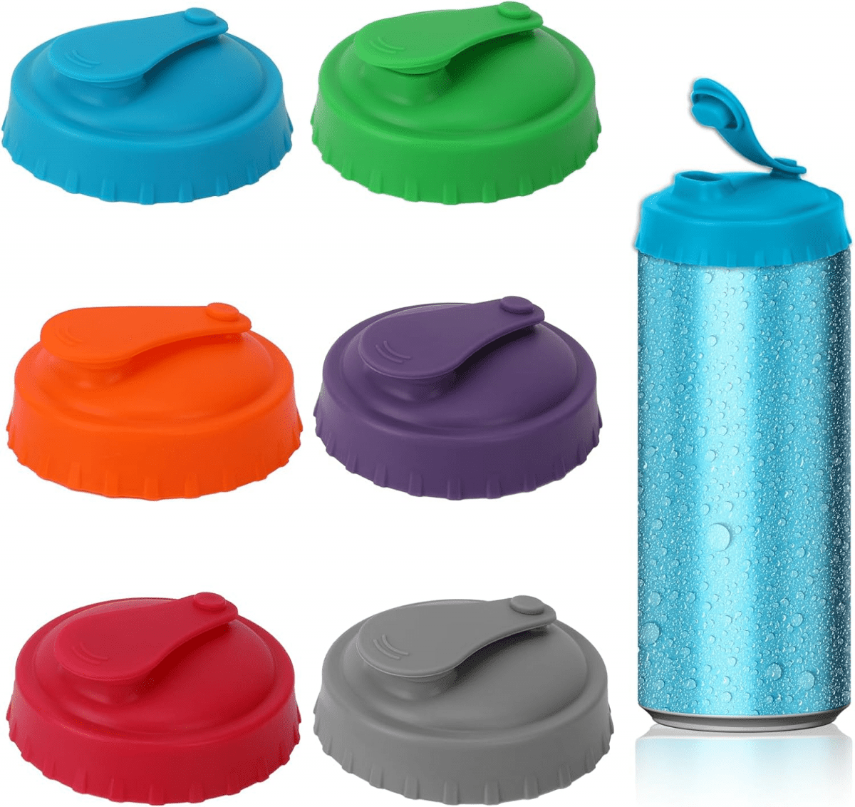 Paquete de 6 tapas de silicona para latas de refresco, cubiertas ...