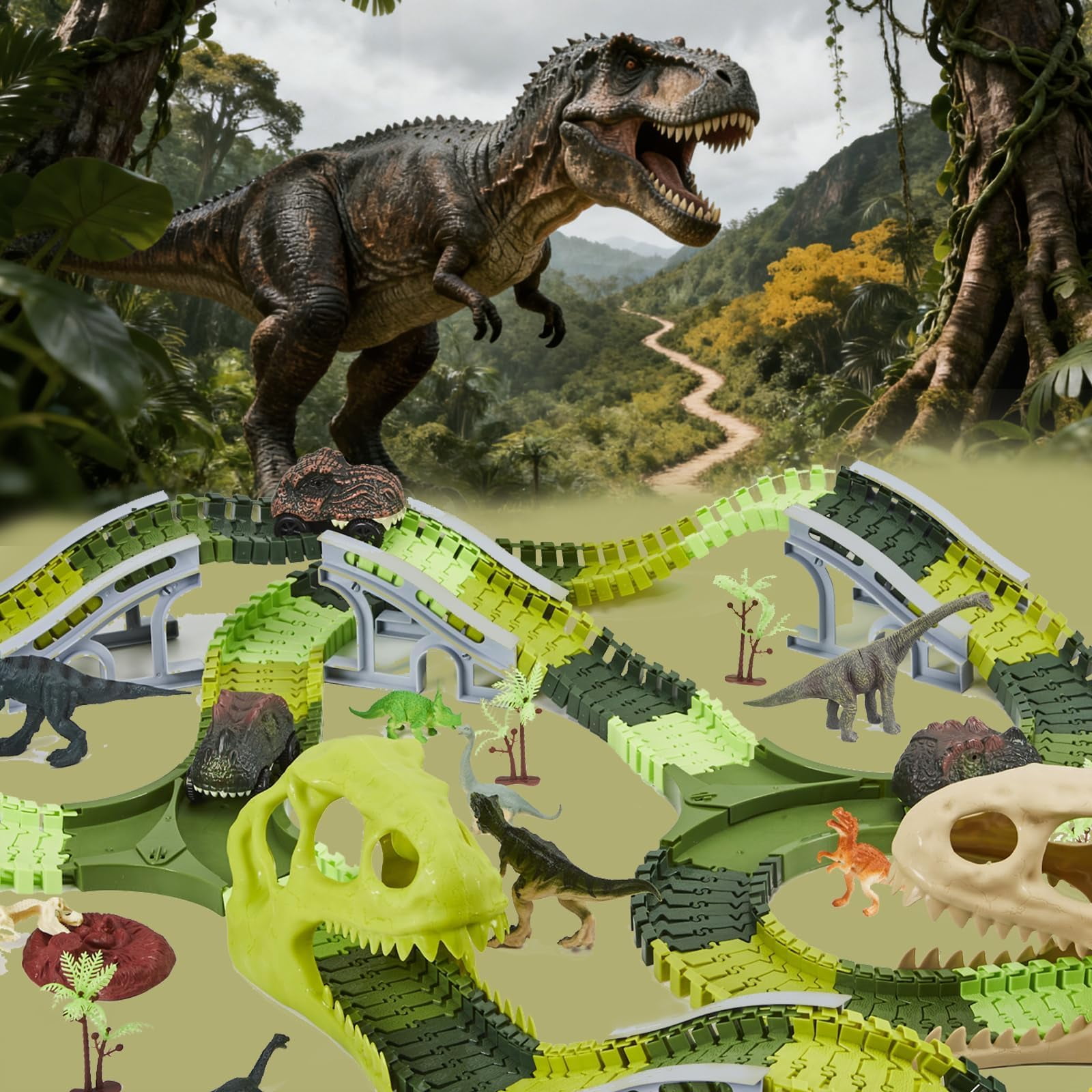 Click here for Tropow Dinosaur Race Track Toy Set With Lights & S... prices