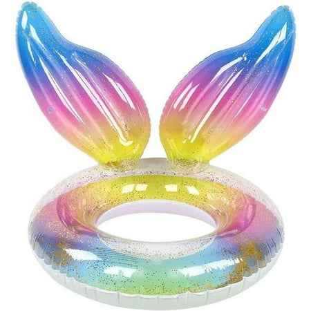 Kids Swim Ring, Wings Sequin Swim Ring Inflatable Pool Float Inflation ...