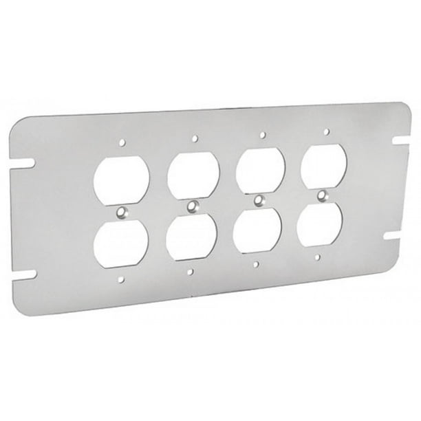 2 Pcs, Duplex Device Four Gang Multi-Gang Box Cover, Zinc Plated Steel ...