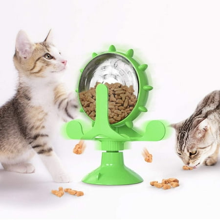 IGUOHAO Windmill Cat Treat Dispenser Toy, Suction Cup Cat Treat Toys ...