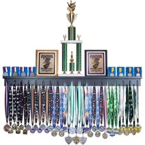 Medal Awards Rack Trophy Shelf and Award Display Rack- Black 36 ...