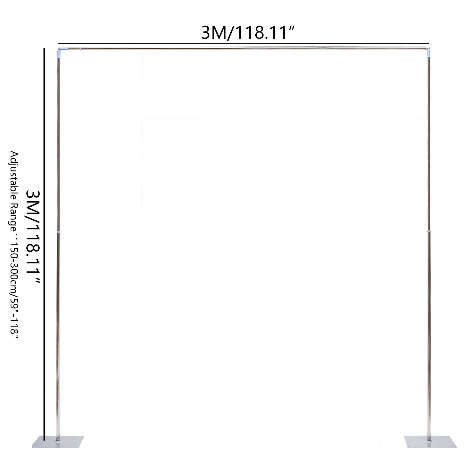 Buy Oukaning 3x3m Wedding Photography Backdrop Stand Stainless Steel ...