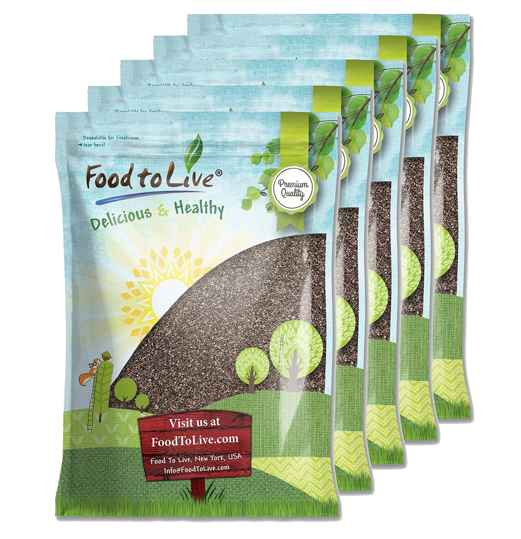 Black Chia Seeds, 50 Pounds — Kosher, Sproutable, Raw, Vegan — by Food ...