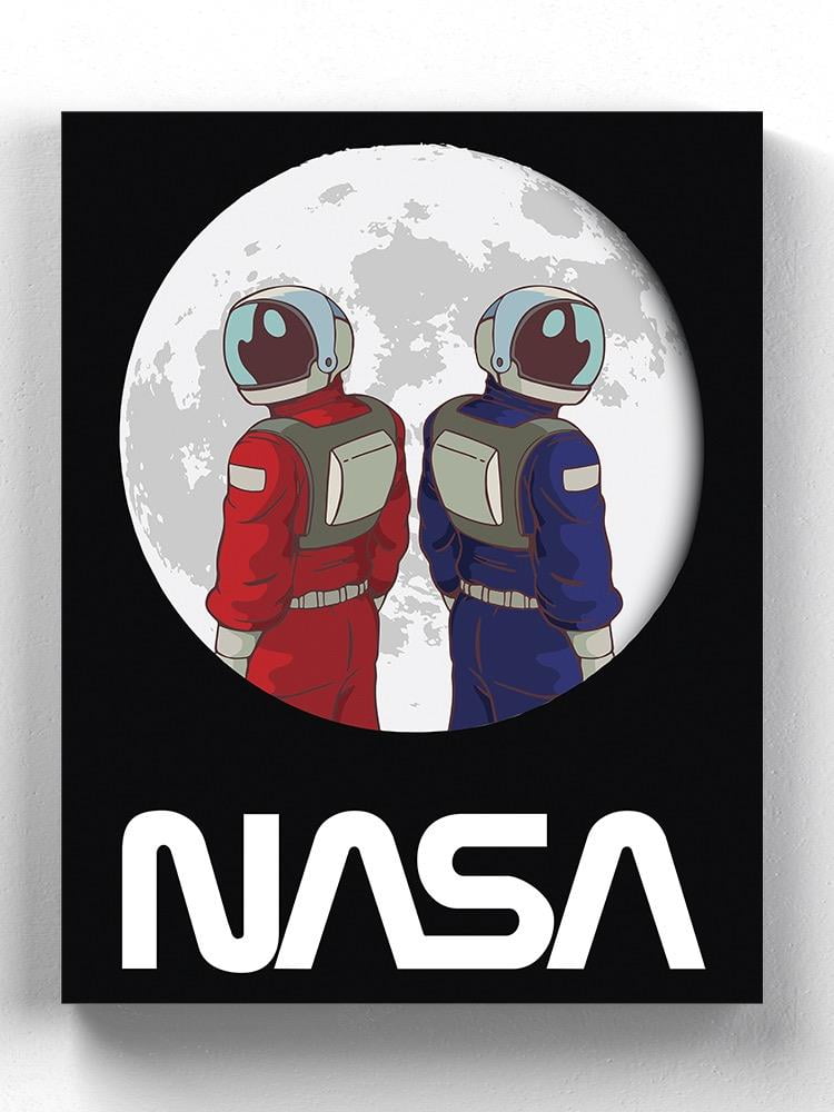 NASA Nasa Astronaut Duo Over Moon Wrapped Canvas -NASA Designs ...