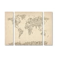 "Music Note World Map" Canvas Art by Michael Tompsett Three Panel Set ...