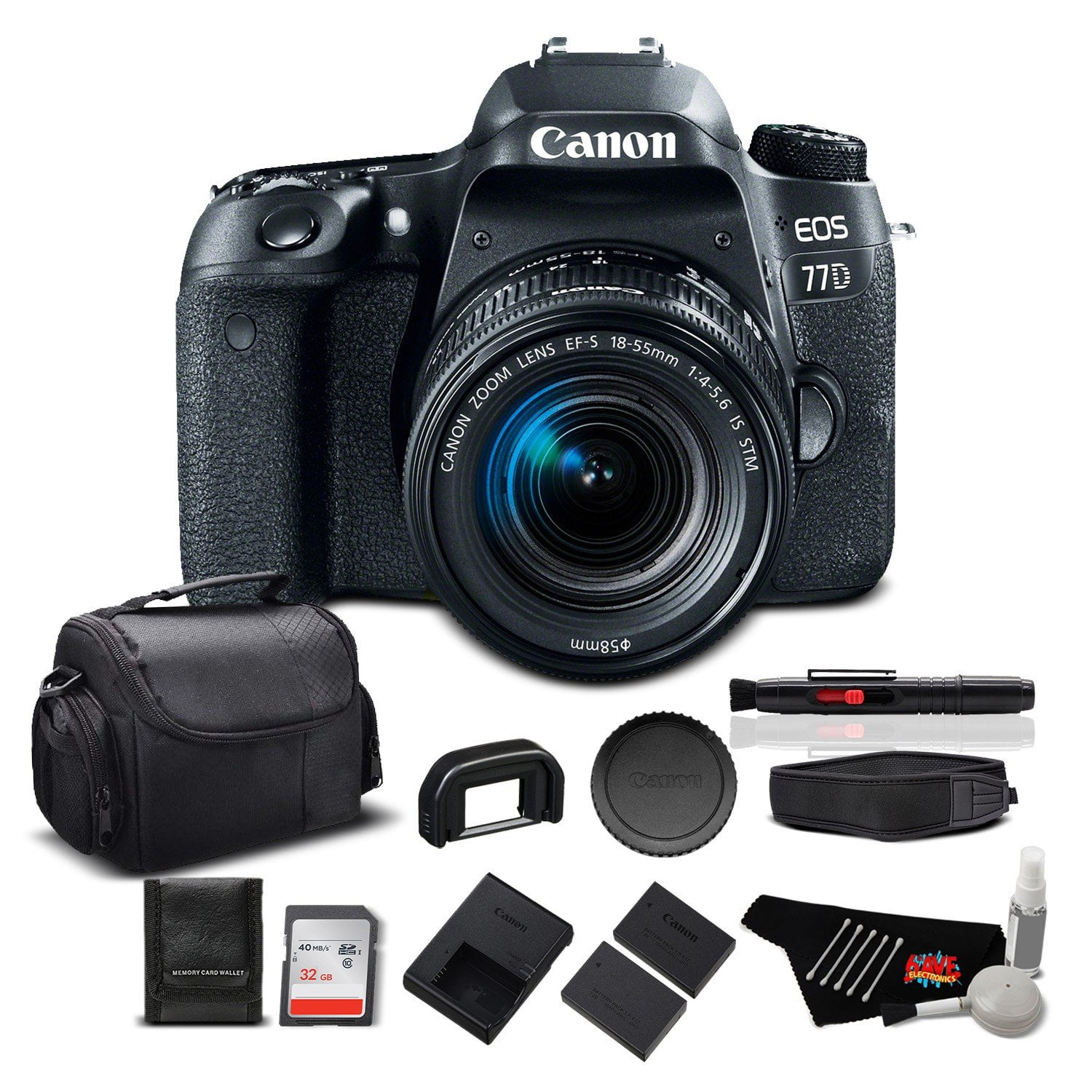 Canon EOS 77D DSLR Camera with 18-55mm Zoom Lens 24.2 MP CMOS ...