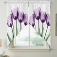 Purple Tulip Swag Curtain Valance for Window 2 Panels Vintage Country ...