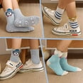 AMITOFO 5 Pairs Girls Socks: Soft Cotton Crew Socks with Grips Non-slip ...