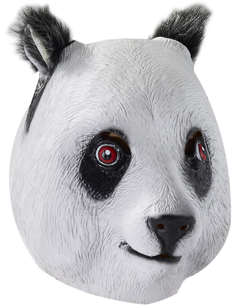 Charming White Panda Bear Mask Adult Latex Costume Accessory Unisex One ...