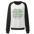Jsaierl Happy St Patricks Day Shirts Womens Cute Four Leaf Clover