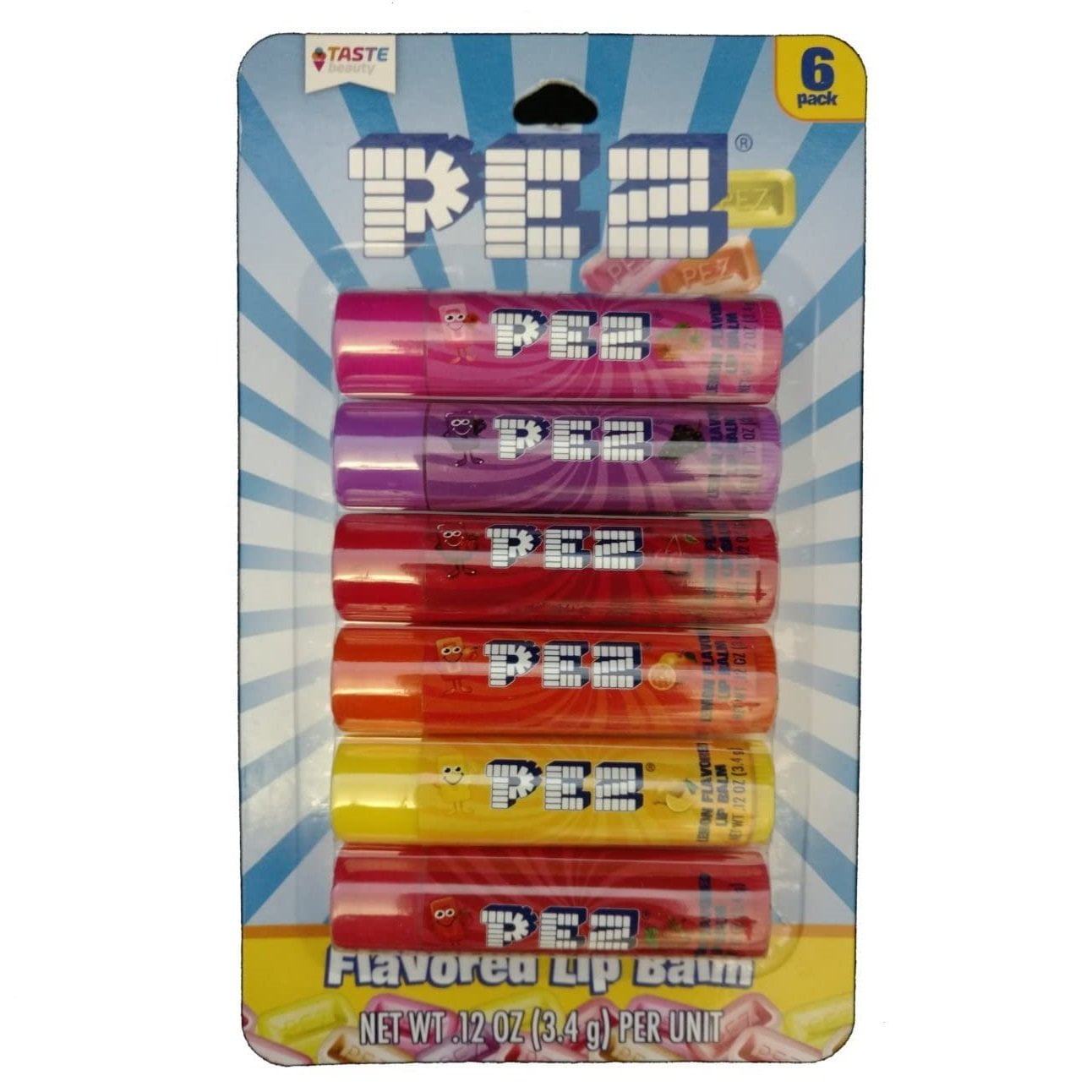 Buy Taste Beauty 6 Piece PEZ Candy Flavored Lip Balm Gift Set ...