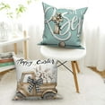 Dashan Easter Throw Pillow Covers 18x18 Set of 4,Bunny Truck Farmhouse ...