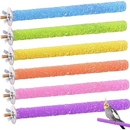 Qianli 6 Pieces Parrot Perch Natural Wood Bird Stand Claw Stick ...
