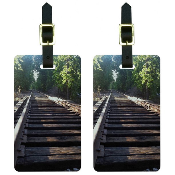 Train Railroad Ties Tracks Luggage Tags Suitcase Carry-On ID, Set of 2 ...
