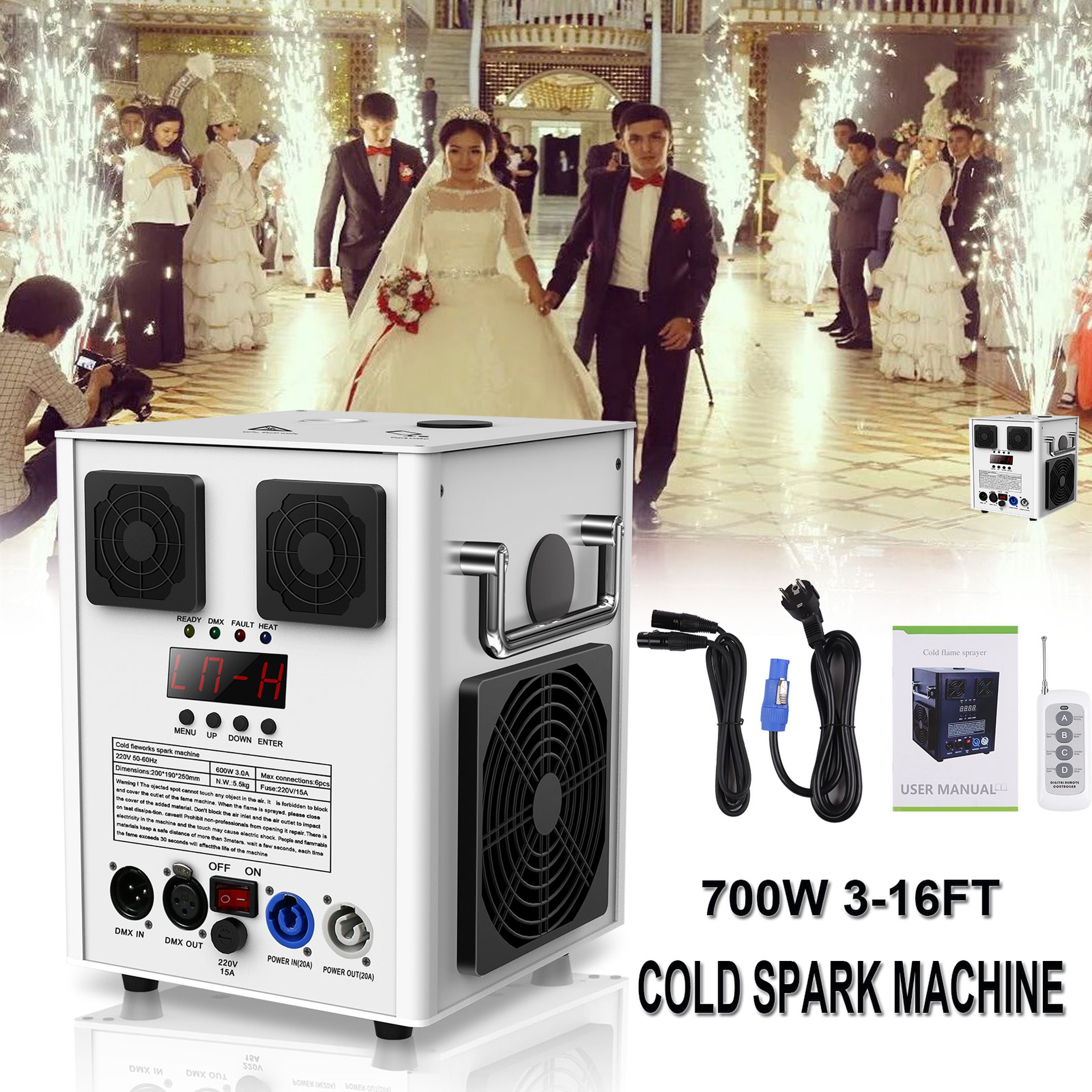 700W Cold Spark Firework Machine 3-16ft Stage Equipment Special Effect ...