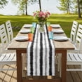 Black Grey Striped Burlap Cotton Table Runner 13x48 Inches Long ...