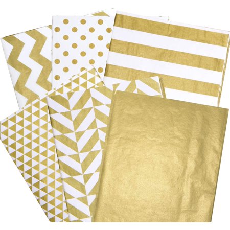 90 Sheets Gold Tissue Paper Bulk, Metallic Gift Wrapping Paper for ...