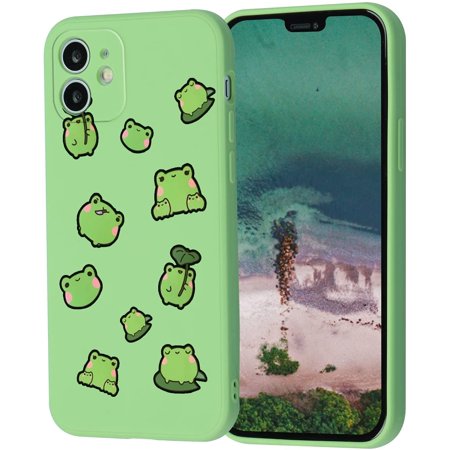 for Cute Frog iPhone 11 Case,Kawaii Hippie Collage Frogs Cottagecore ...