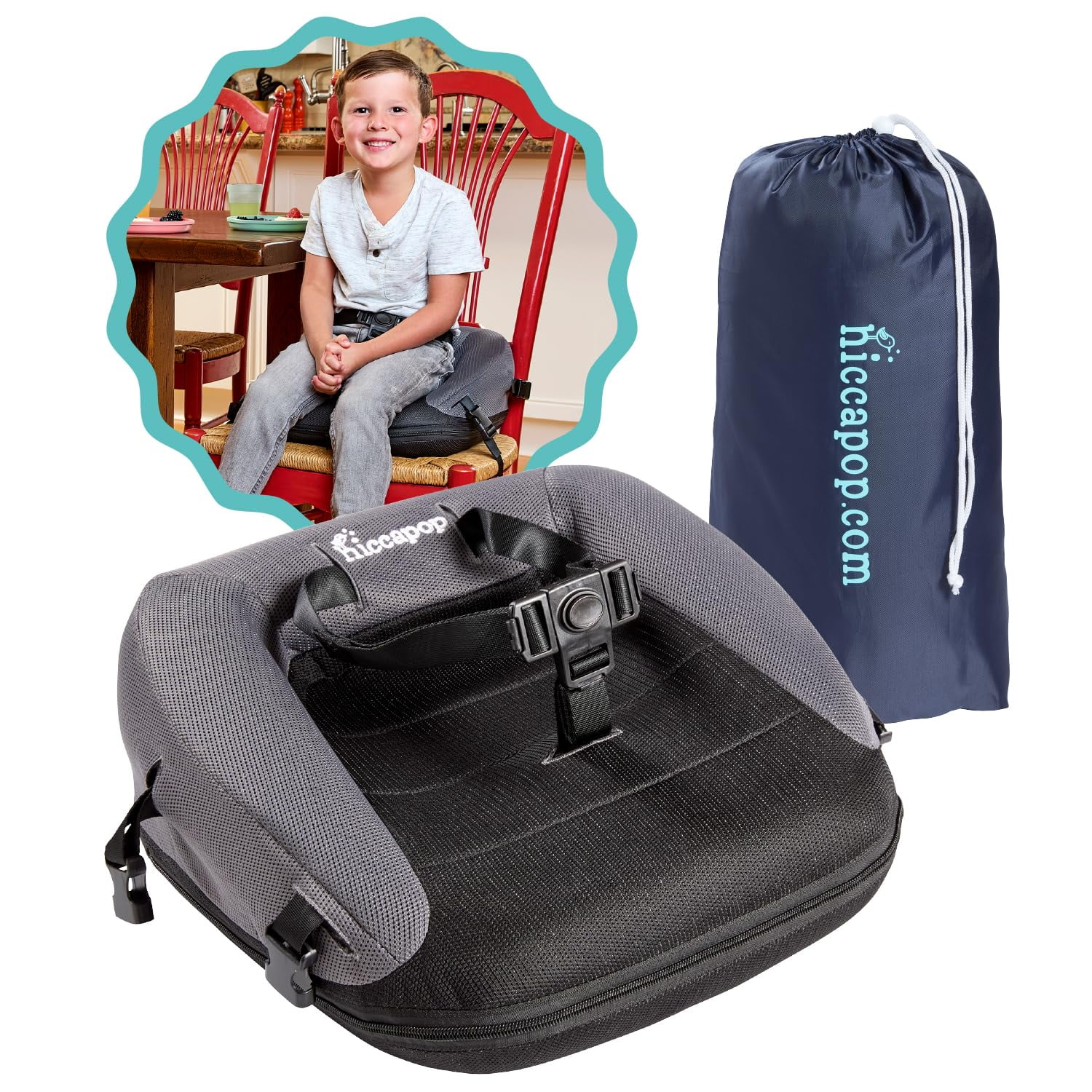 hiccapop NeoBoost Inflatable Toddler Booster Seat for Dining Table ...