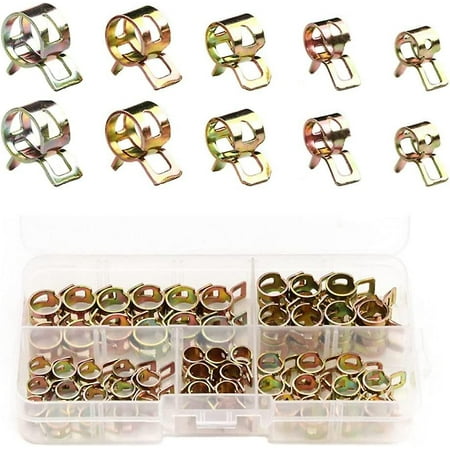 Spring Clip Hose Clamps 75 Pieces Fuel Hose Clamp 6-10mm Kit Set Hose ...