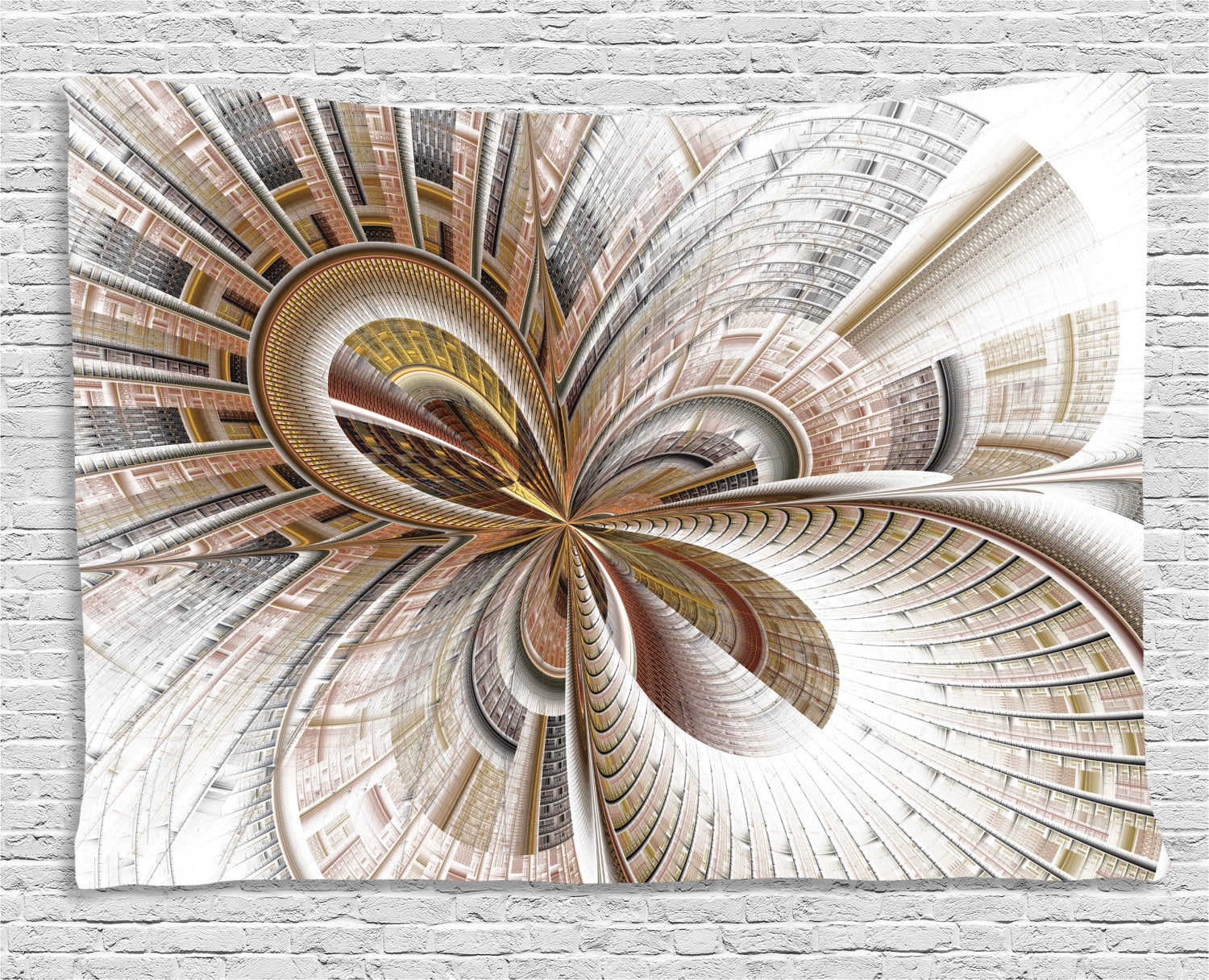 Steampunk Tapestry, Abstract Fractal Artwork of Fantastic Curved and ...