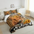 Highland Cow Bedding Set Full Cowboys Gifts,Sunflower Quilt Leopard Print Cowhide Comforter Set ...