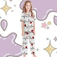 Girls 3pc Pajama Set Button-Down Pjs Short Sleeve Top Shorts & Long ...
