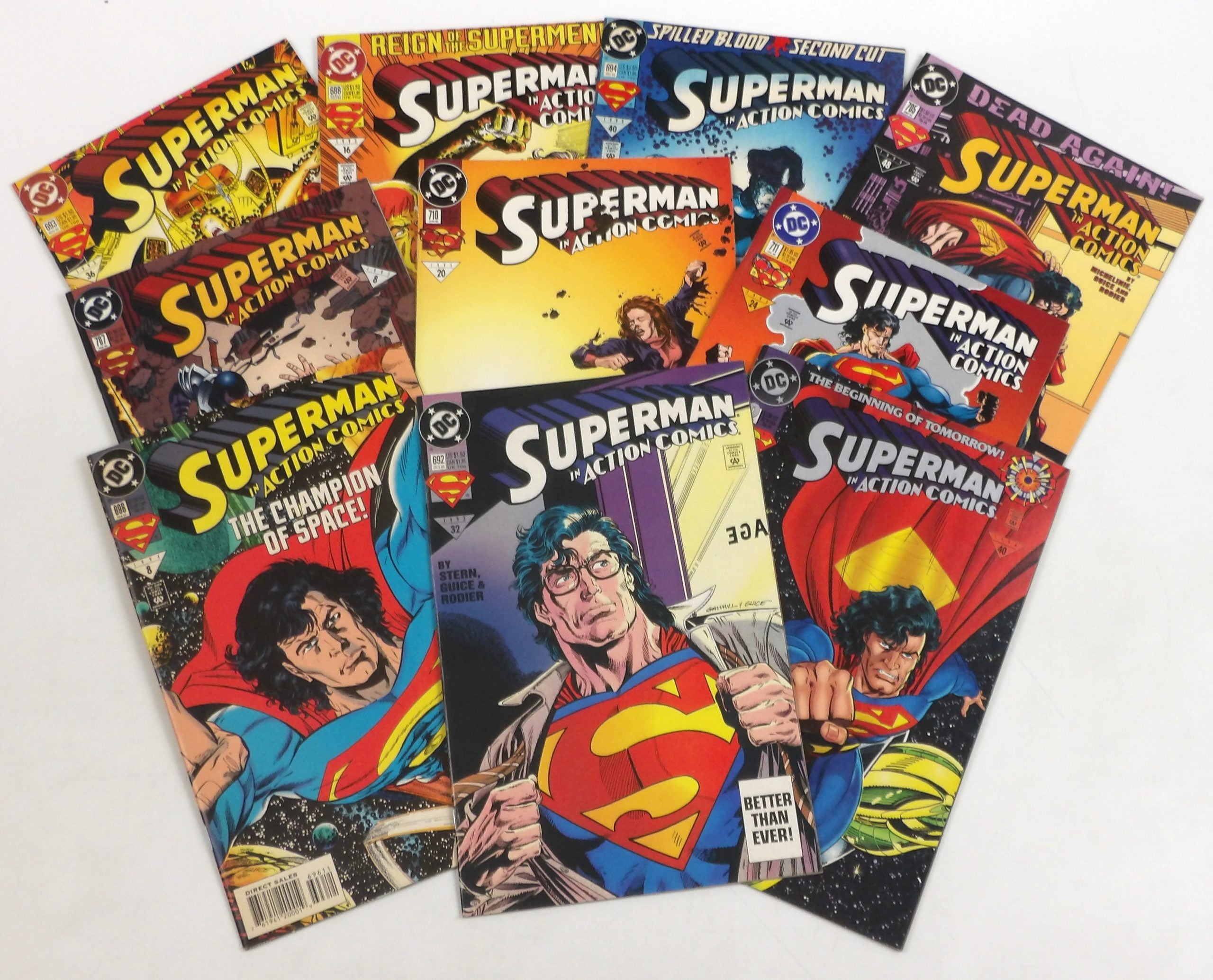 Superman in 1990s Action Comics Value Bundle 10-Pack of Comic Books ...