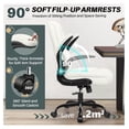 PU Leather Office Chair, Small Ergonomic Desk Chair with Flip-Up Arms ...