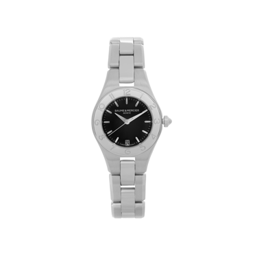 Baume et Mercier 27 mm Linea Black Dial Stainless Steel Quartz Ladies ...