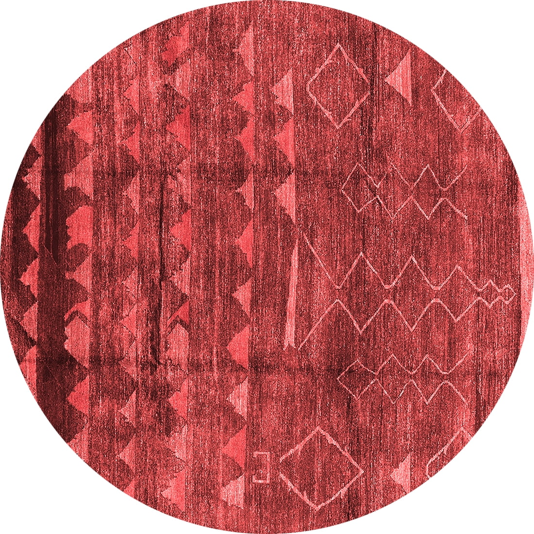Ahgly Company Indoor Round Solid Red Modern Area Rugs, 5' Round ...