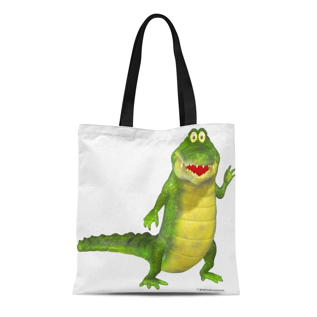 KDAGR Canvas Tote Bag Green Crocodiles Salty the Crocodile Alligators ...