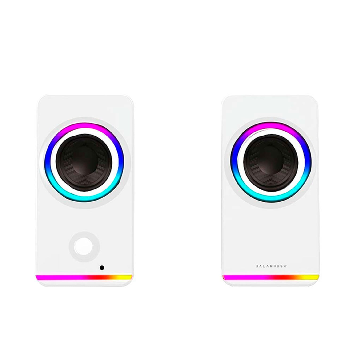 Bocina Gamer BALAM RUSH GLIMM STYLE BG565 LED Bluetooth 3.5mm Blanco BR ...