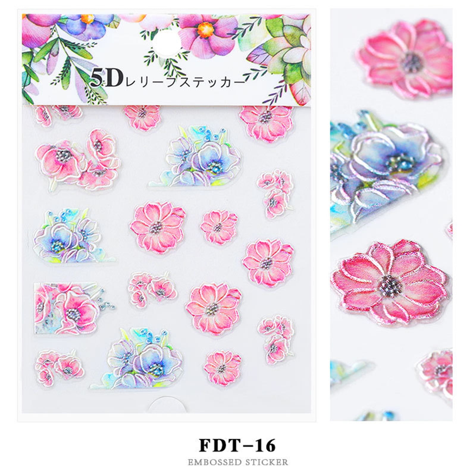 Click here for Topllc Nail Stickers 5d Nail Sticker Foil Nail Flo... prices