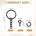 100Sets Black Keychain Making Kit, 25mm 1inch Chain Keychain Rings with ...
