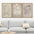 IDEA4WALL Framed Canvas Print Wall Art Set of 3 Wildflower Art Print, Floral Botanical Prints ...