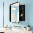 16"x24" Recessed Metal Framed Vanity Mirror with Storage, Wall Mount ...