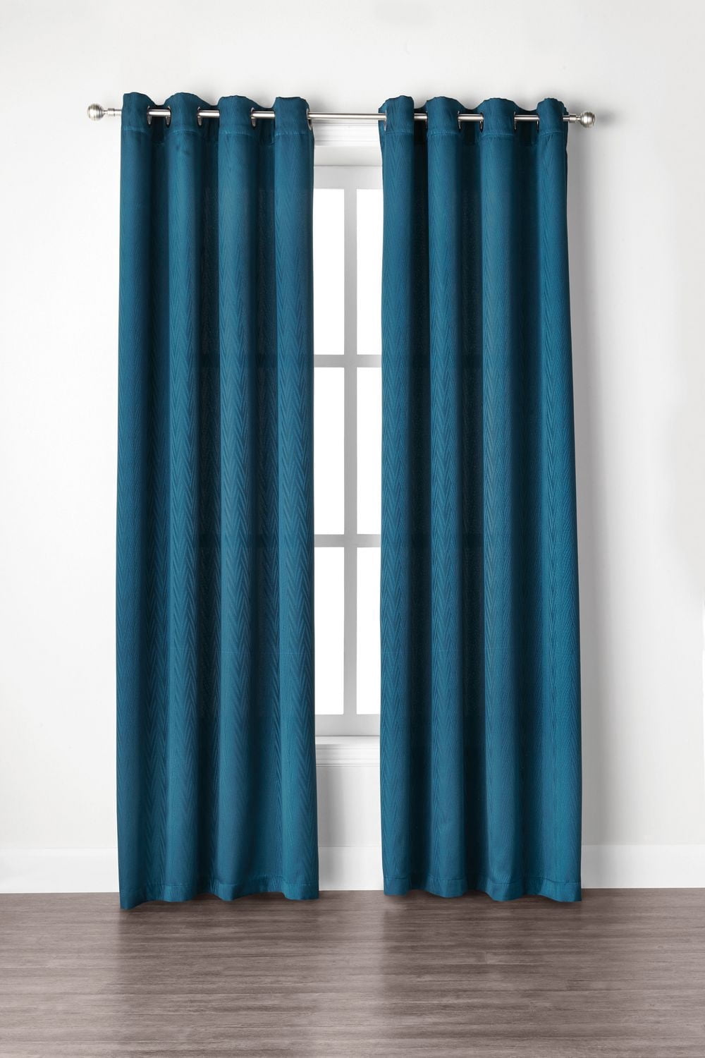 Mainstays Geo Peak Jacquard Window Curtain Teal - Walmart.ca