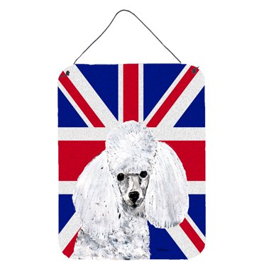 Red Miniature Poodle with English Union Jack British Flag Wall or Door ...