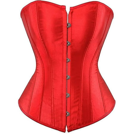 Women's Bustier Corset Top Sexy Lingerie Sets Black Satin Waist Cincher ...