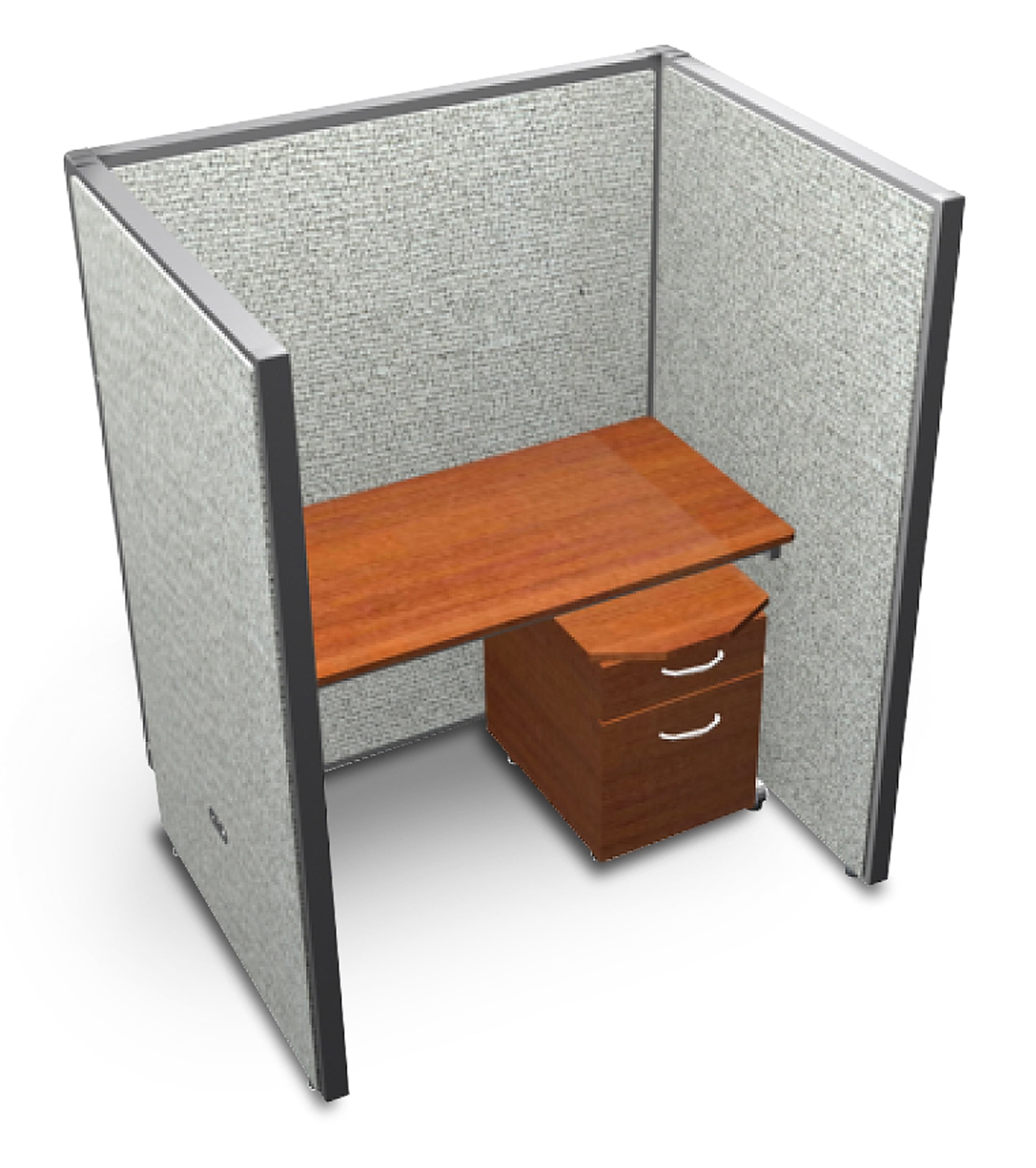 OFM RiZe Series 63" x 48" 1-Unit Full Vinyl Privacy Station Panel ...