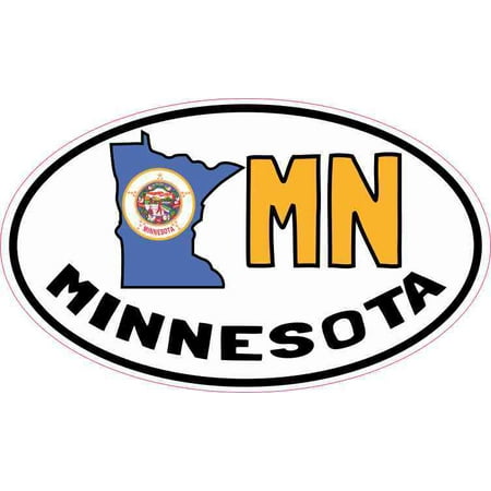 5in x 3in Oval MN Minnesota Sticker Car Truck Bumper Decal Cup Stickers ...