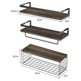 MMIZTFC Float Shelf for Bathroom with Storage Basket,16x6 Inch Bathroom ...