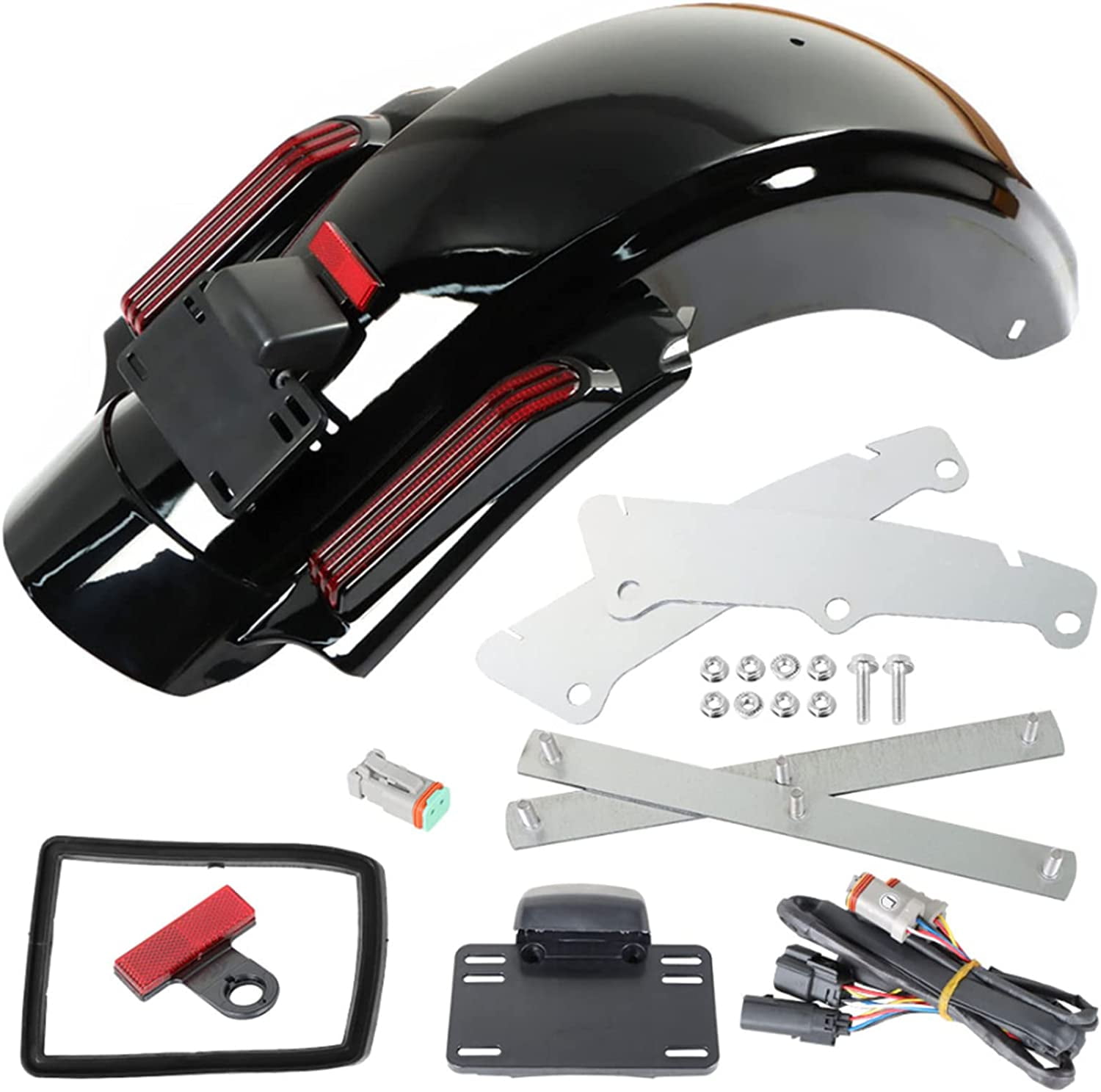Waltyotur Motorcycle LED Rear Fender System Replacement for Touring ...
