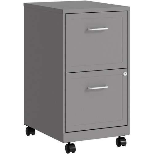 Lorell Chrome Pull File Cabinet, 2 Durable Drawers, Silver, Bundle of ...
