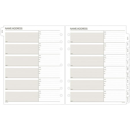 Day Runner Telephone and Address Pages, Refill, Loose-Leaf, Undated ...