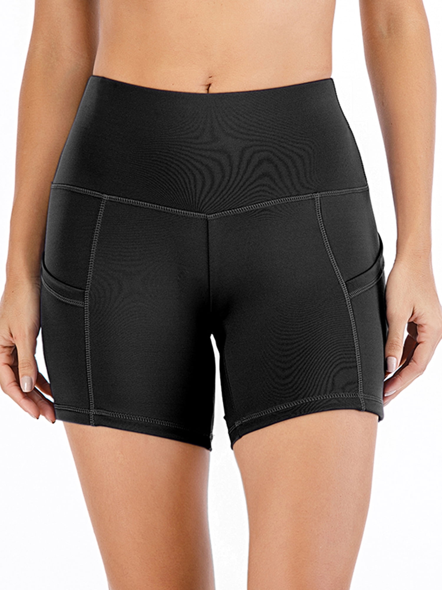 Women's Yoga Shorts Tummy Control Yoga Gym Running Shorts Athletic ...