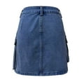 ADEYPCGD Women's Straight Denim A Line Mini Skirt Casual Daily Wear ...