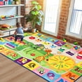 Homore Kids Learning Rugs Collection, Green Kids Play Rugs ABC Numbers ...